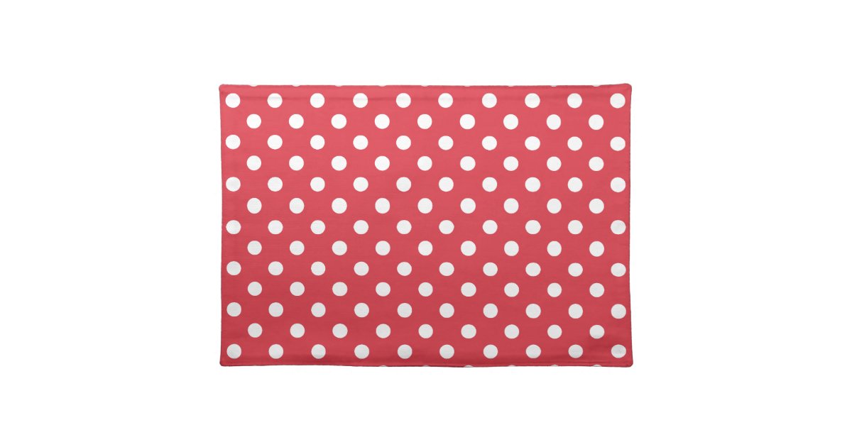 Poppy Red Polka Dot Place Mat Zazzle