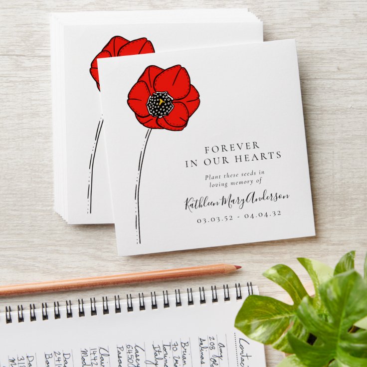 Poppy Seed Packet Memorial Funeral Envelope | Zazzle