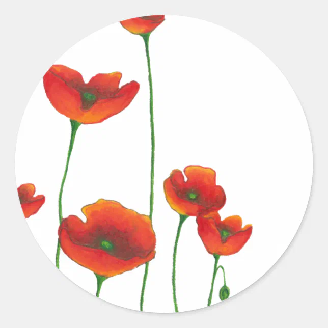 Poppy Sticker | Zazzle