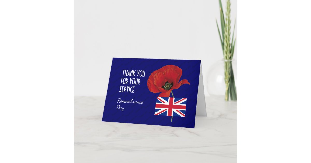 Poppy | Veterans | REMEMBRANCE DAY Thank You Card | Zazzle