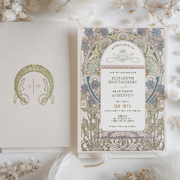 Poppy Wedding Invitations Art Nouveau by Mucha | Zazzle