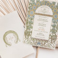 Poppy Wedding Invitations Art Nouveau by Mucha | Zazzle