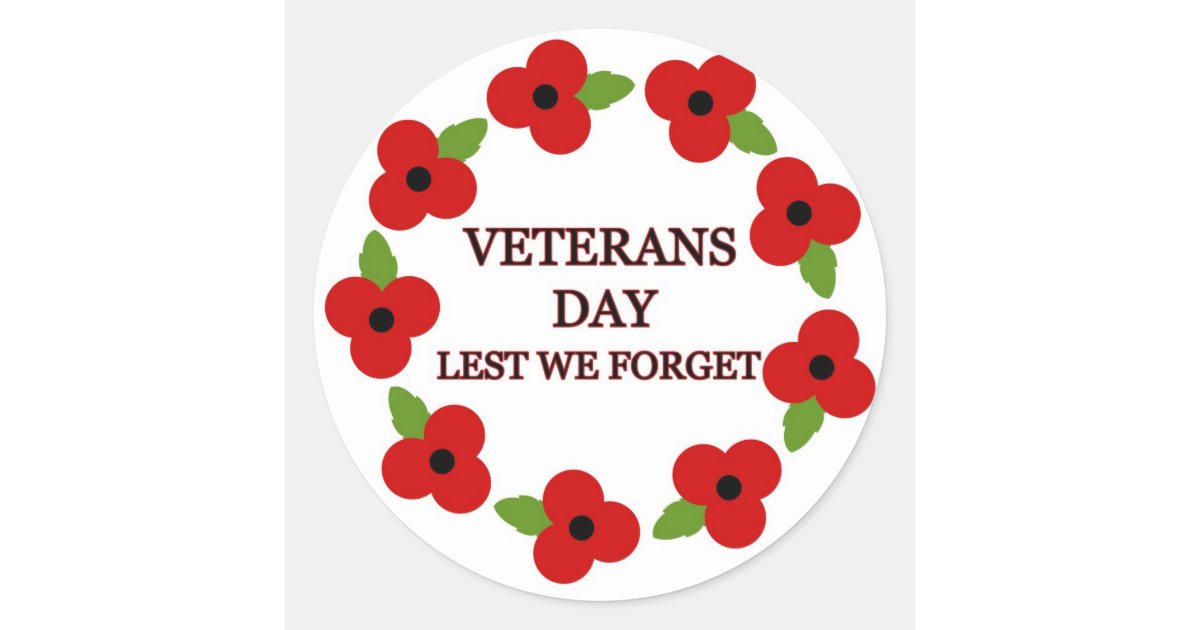 Poppy wreath - Sticker | Zazzle