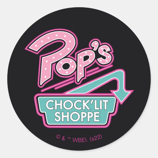 Pop's Chock'Lit Shoppe Pink Logo Classic Round Sticker | Zazzle