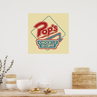 Pop's Chock'Lit Shoppe Red Logo Poster | Zazzle