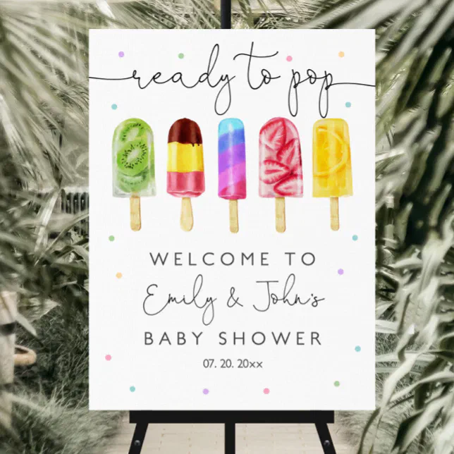 Popsicle Baby Shower Welcome Sign Ice cream Welcom | Zazzle