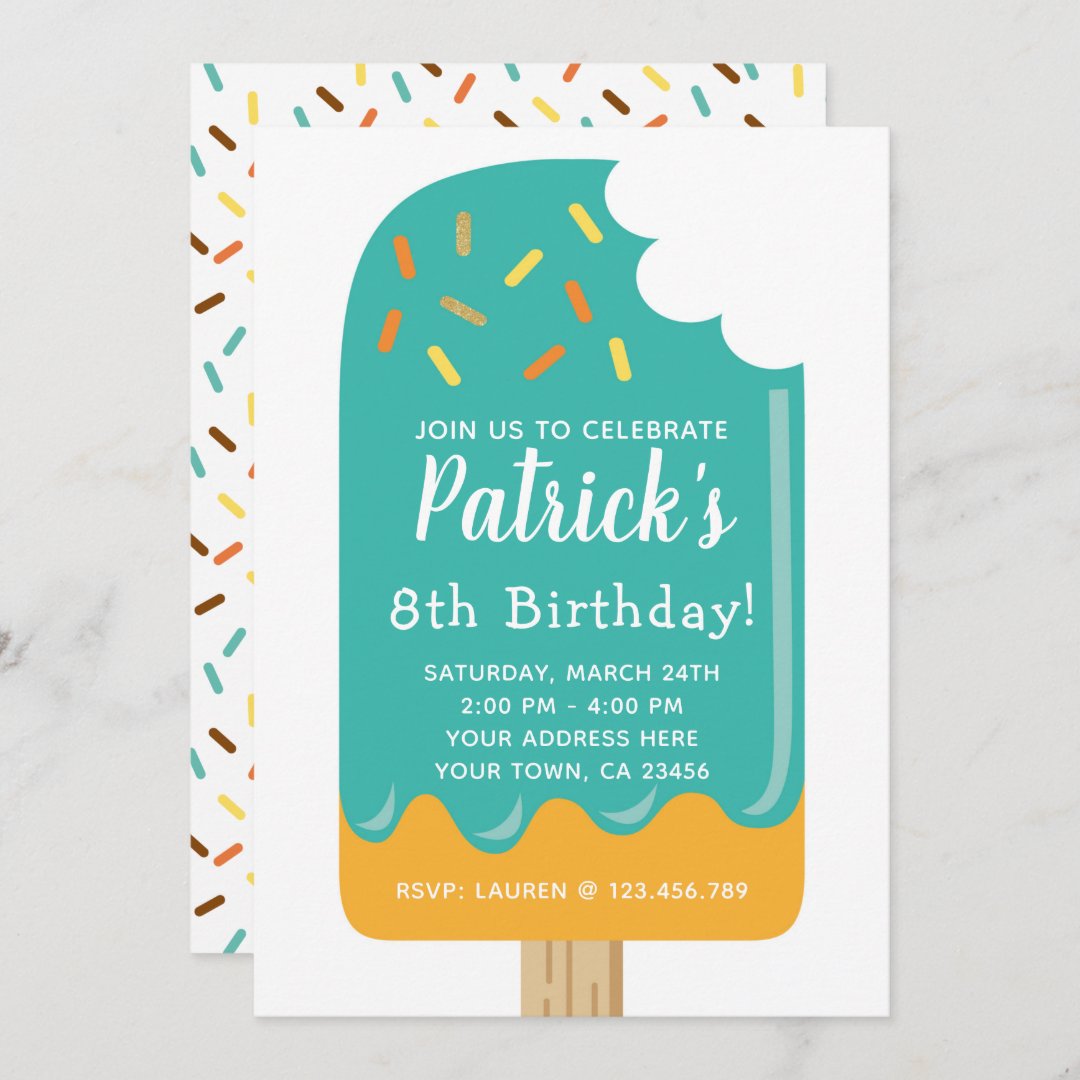 Popsicle Birthday Invitation | Zazzle
