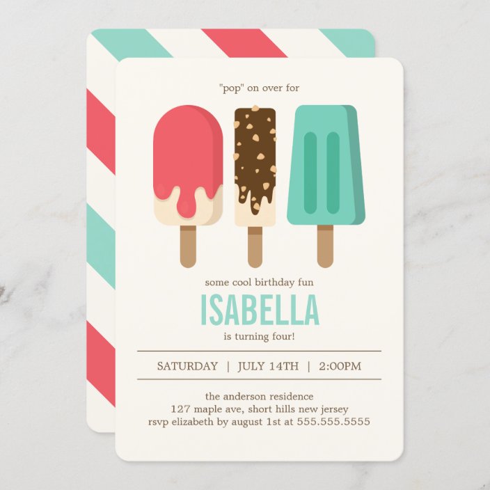Popsicle Birthday Party Invitation | Zazzle.com
