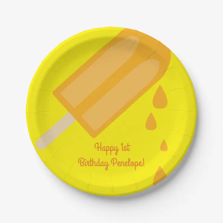 Popsicle Cute Kids Birthday Party Paper Plates | Zazzle