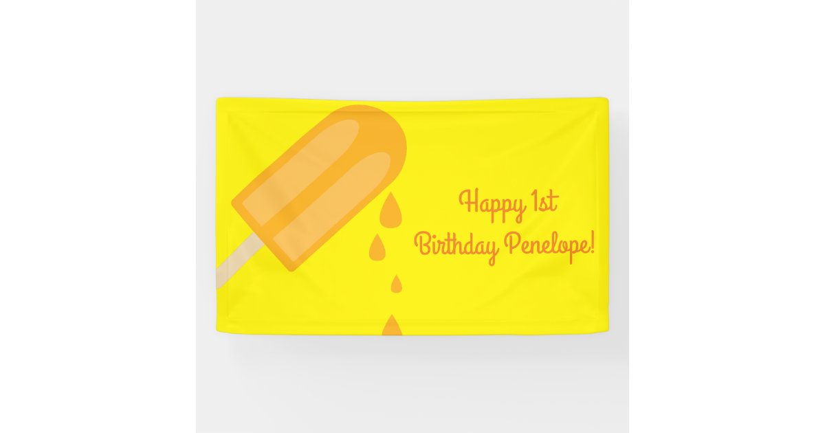 Popsicle Cute Summer 1st Birthday Party Theme Banner | Zazzle