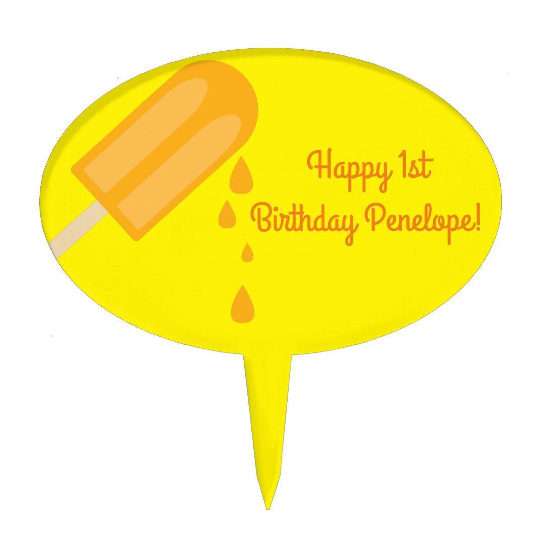 Popsicle Cute Summer 1st Birthday Party Theme Cake Topper | Zazzle