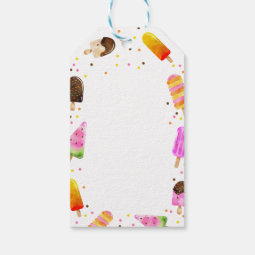 Popsicle Ice Cream Confetti Thank You Gift Tags | Zazzle
