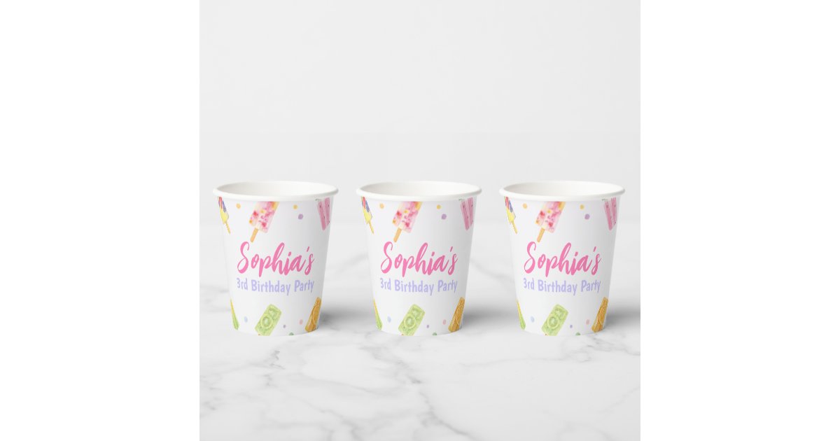 Popsicle Ice Cream Summer Party Paper Cups | Zazzle
