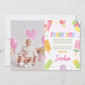 Popsicle Ice Cream Thank You Card Summer Party | Zazzle