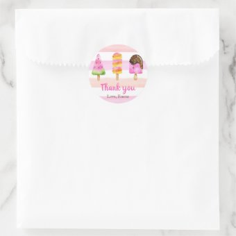 Popsicle Ice Cream Thank You Favor Tag Summer | Zazzle