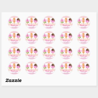 Popsicle Ice Cream Thank You Favor Tag Summer | Zazzle