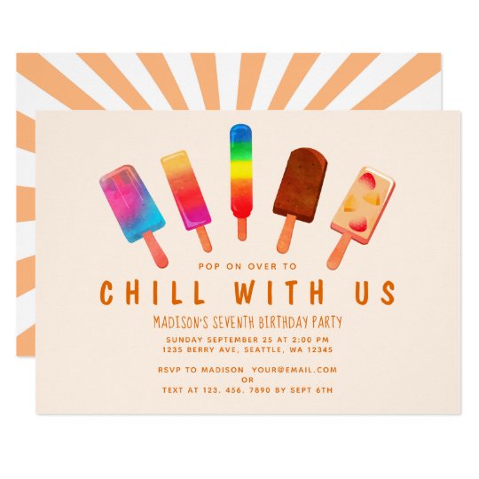 Popsicle Party Kids Birthday Party Invitation | Zazzle.com