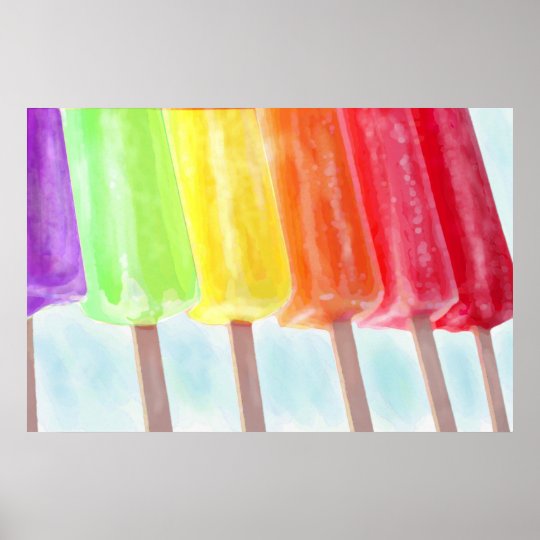 popsicle rainbow poster | Zazzle.com