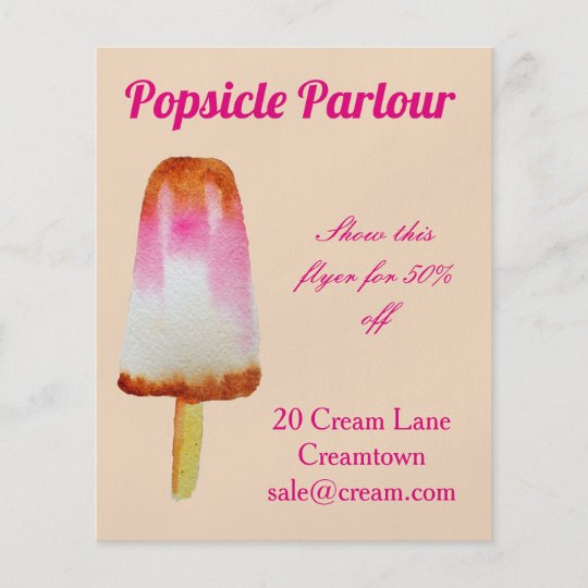 Popsicle shop Ice cream parlour advertisement Flyer | Zazzle.com