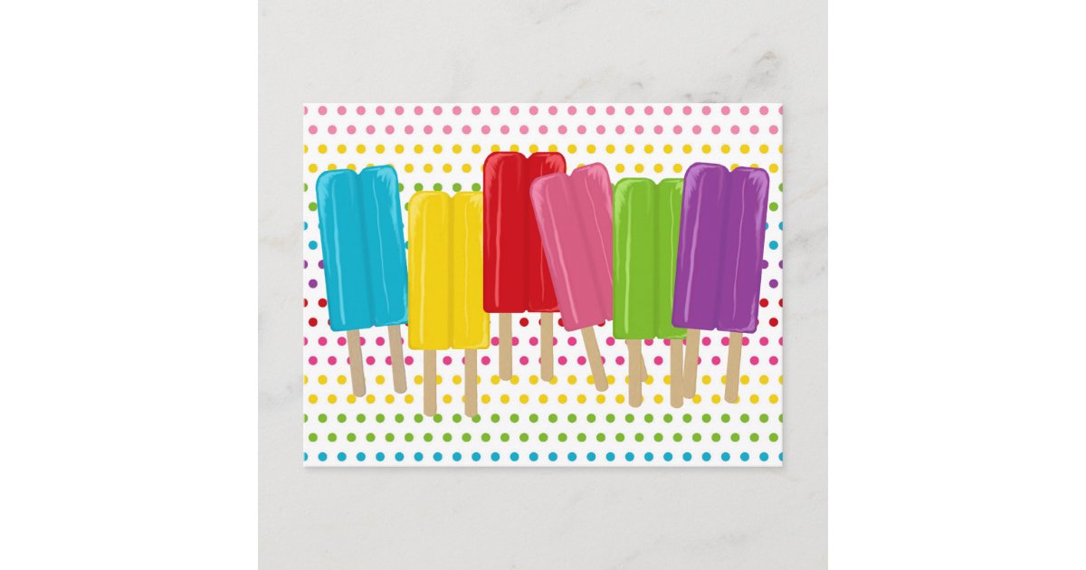 Popsicles and Polka Dots Postcard | Zazzle