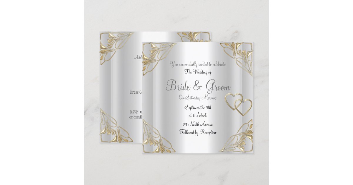 Popular and Elegant Silver Wedding Invitation | Zazzle