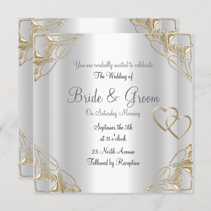 Popular and Elegant Silver Wedding Invitation | Zazzle