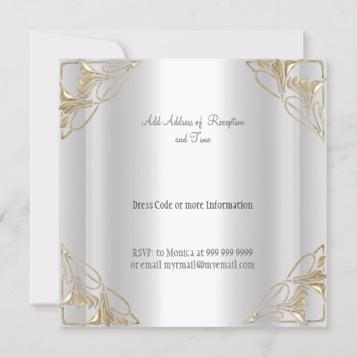 Popular and Elegant Silver Wedding Invitation | Zazzle