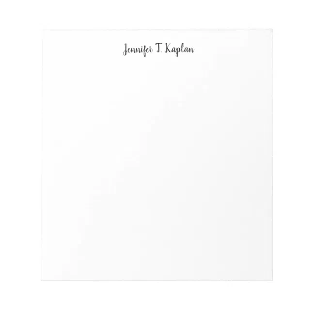 Popular Font Plain Professional Modern Minimalist Notepad | Zazzle