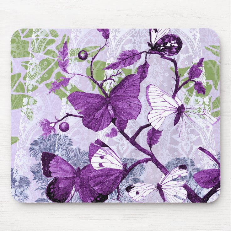 Popular Purple Butterflies Mouse Pad | Zazzle