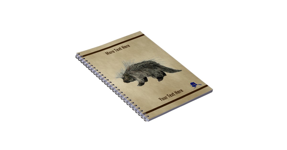 Porcupine On Old Paper Notebook | Zazzle