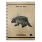 Porcupine On Old Paper Notebook | Zazzle