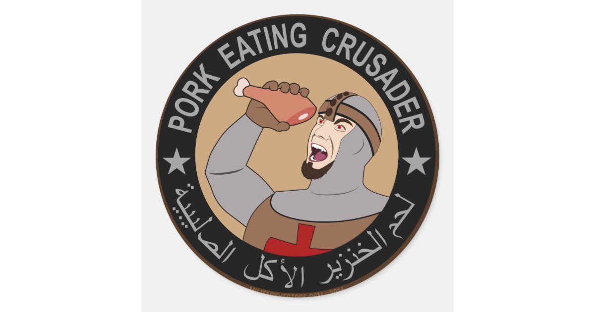 Pork Eating Crusader Classic Round Sticker | Zazzle