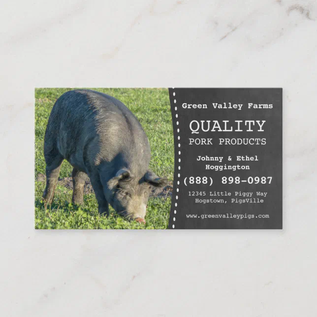 Pork Producer Hog Pig Farm Business Card | Zazzle
