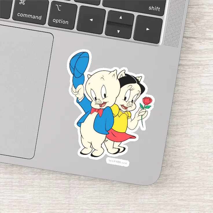 Porky Pig and Petunia Sticker | Zazzle