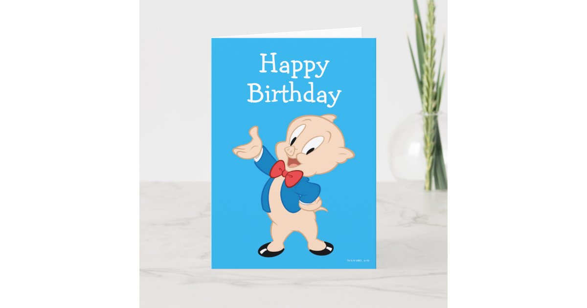 Porky Pig | Classic Pose Card | Zazzle