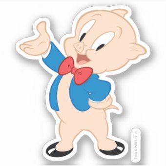 Porky Pig | Classic Pose Sticker | Zazzle
