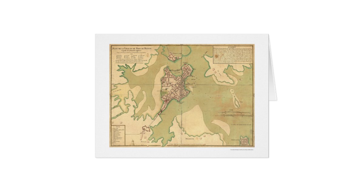 Port of Boston Massachusetts Map 1764 | Zazzle