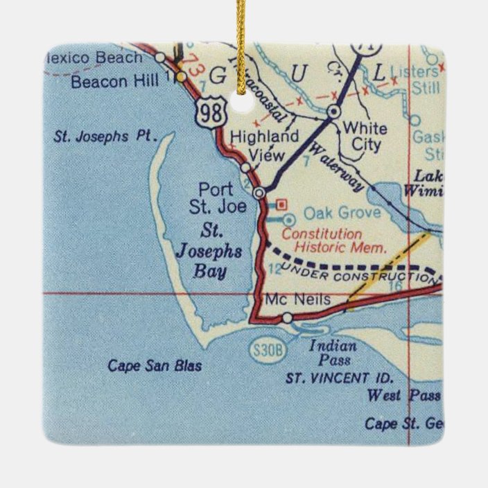 Port St. Joe FL Vintage Map Ceramic Ornament | Zazzle.com