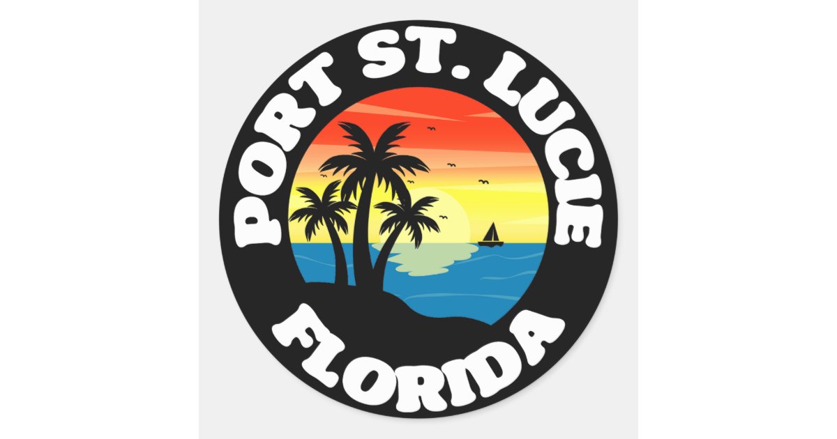 Port St. Lucie,Florida Classic Round Sticker | Zazzle