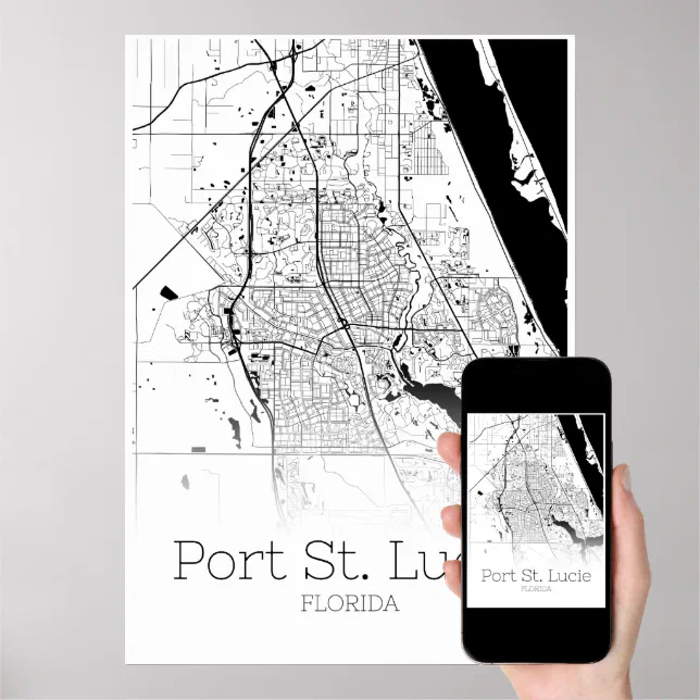 Port St. Lucie Map - Florida - City Map Poster | Zazzle