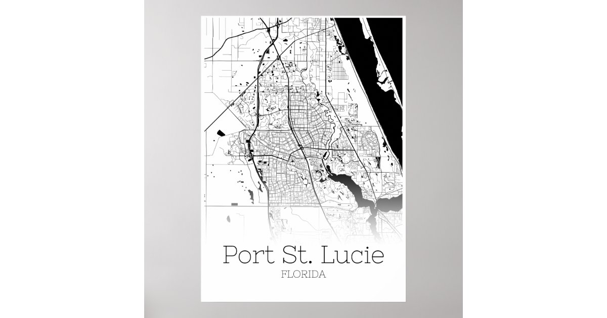 Port St. Lucie Map - Florida - City Map Poster | Zazzle