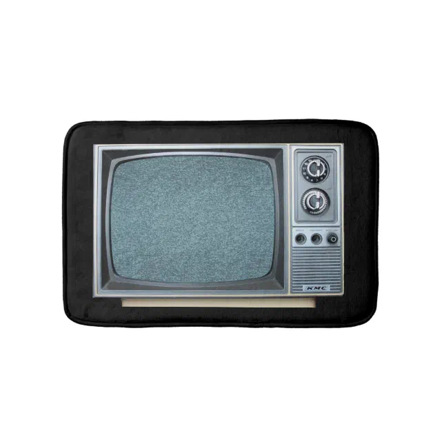Portable Television with Static on Screen Bathroom Mat | Zazzle