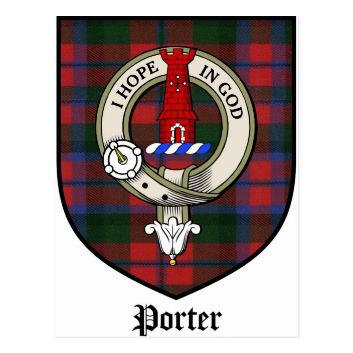 Porter Clan Crest Badge Tartan Postcard | Zazzle.com