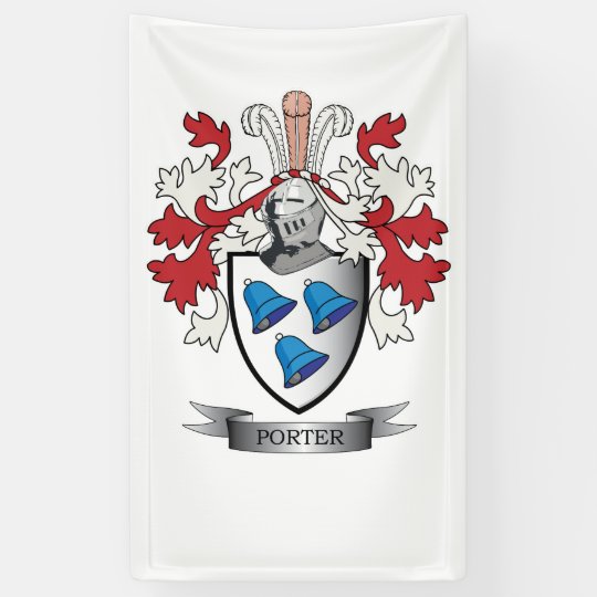 Porter Family Crest Coat of Arms Banner | Zazzle.com