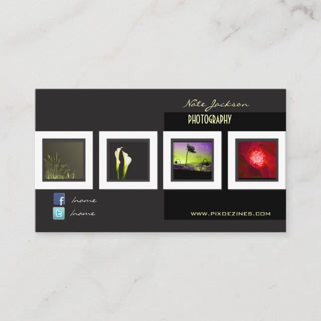 Portfolio business cards photos template | Zazzle