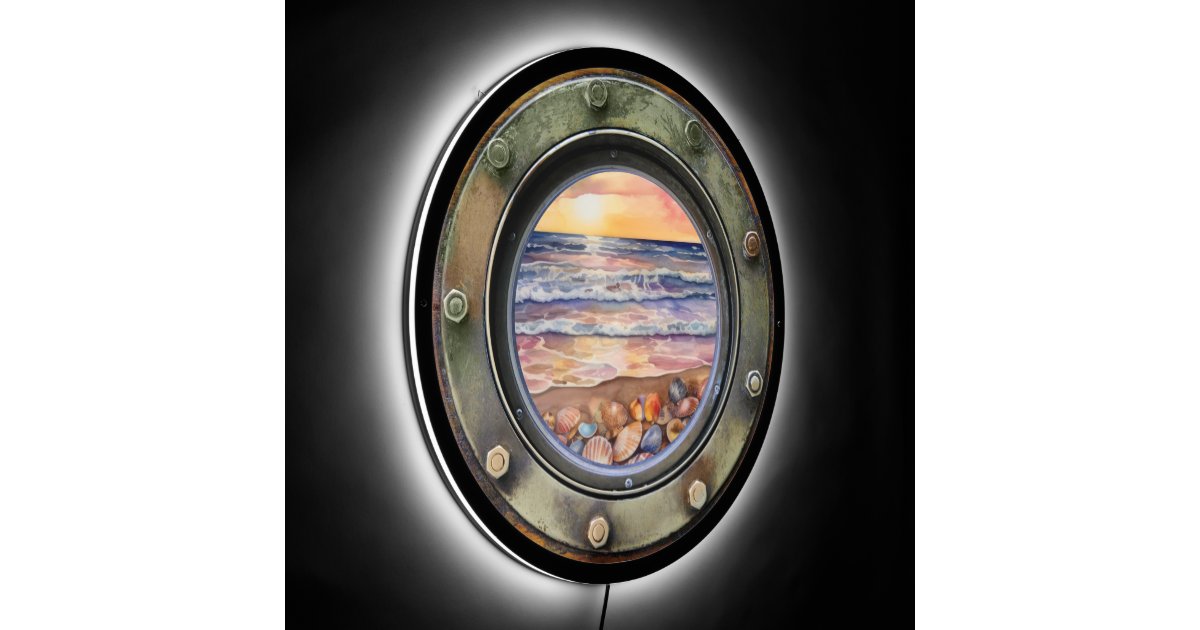 PORTHOLE Ocean View LED Sign | Zazzle