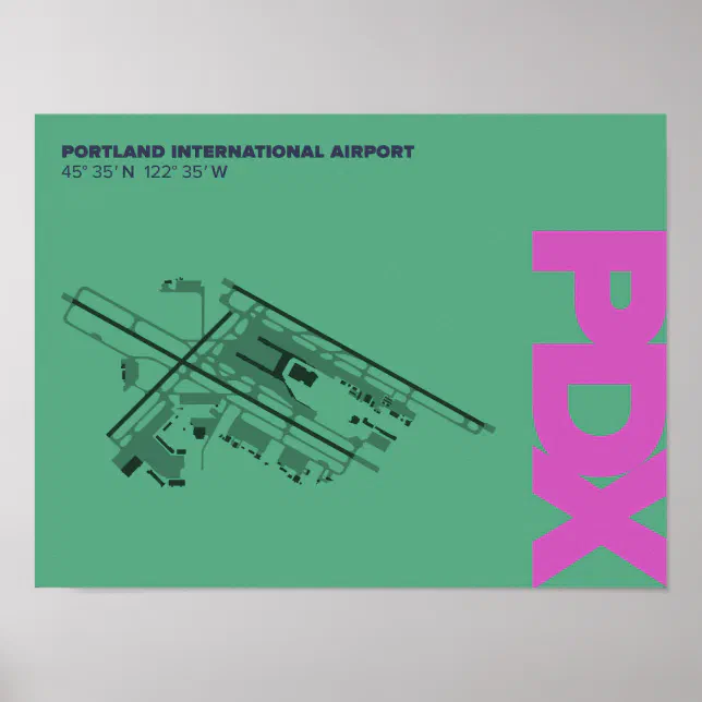Portland Airport (PDX) Diagram Poster | Zazzle