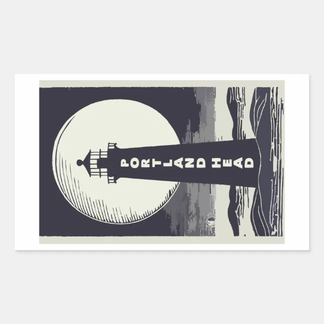 Portland Head Maine Lighthouse Moon Rectangular Sticker | Zazzle