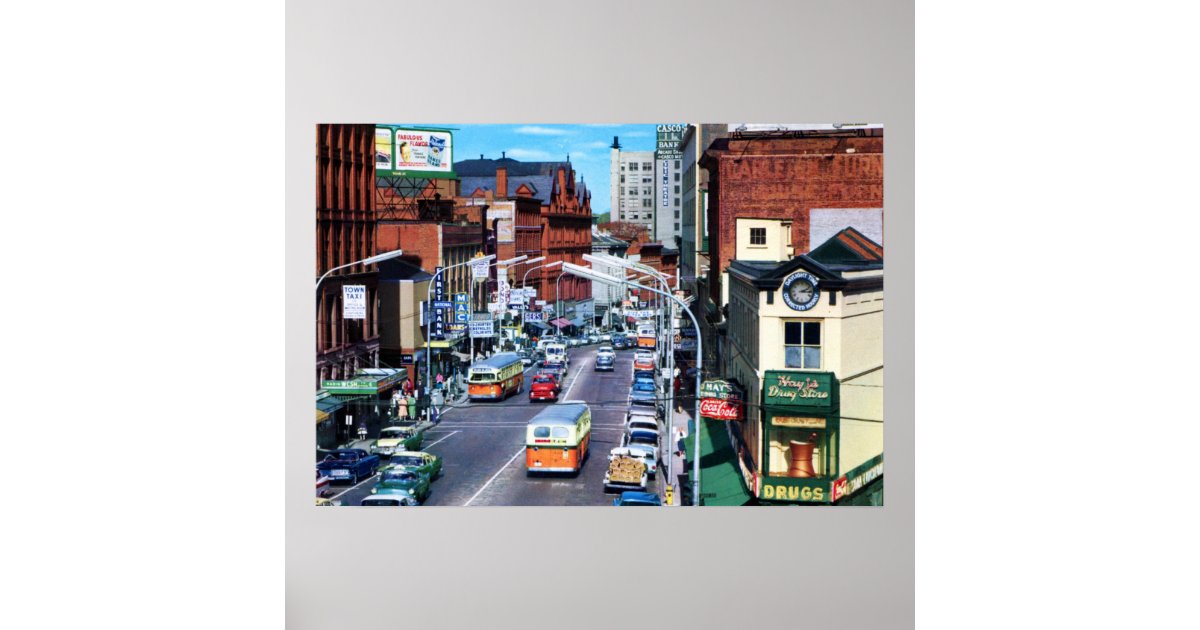 Portland, Maine Congress Street circa 1960 Poster | Zazzle Portland, Maine Congress Street circa 1960 Poster | Zazzle