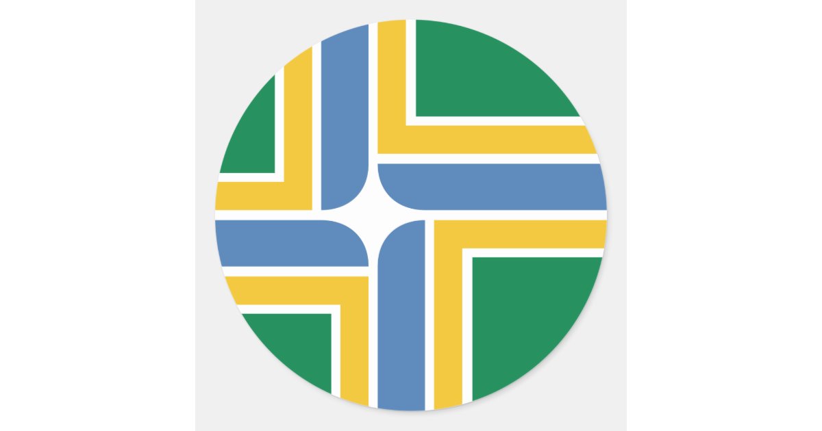 Portland, Oregon Flag Classic Round Sticker | Zazzle